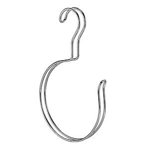 iDesign Classico Over the Rod, Closet Accessory Organizer for Scarves, Pashminas, Handbags - Loop, Chrome , 0.7" x 5.8" x 11.6"
