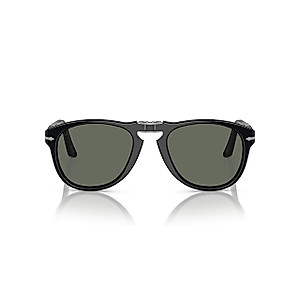 Persol PO0714 Aviator Sunglasses, Black/Green Polarized, 54 mm