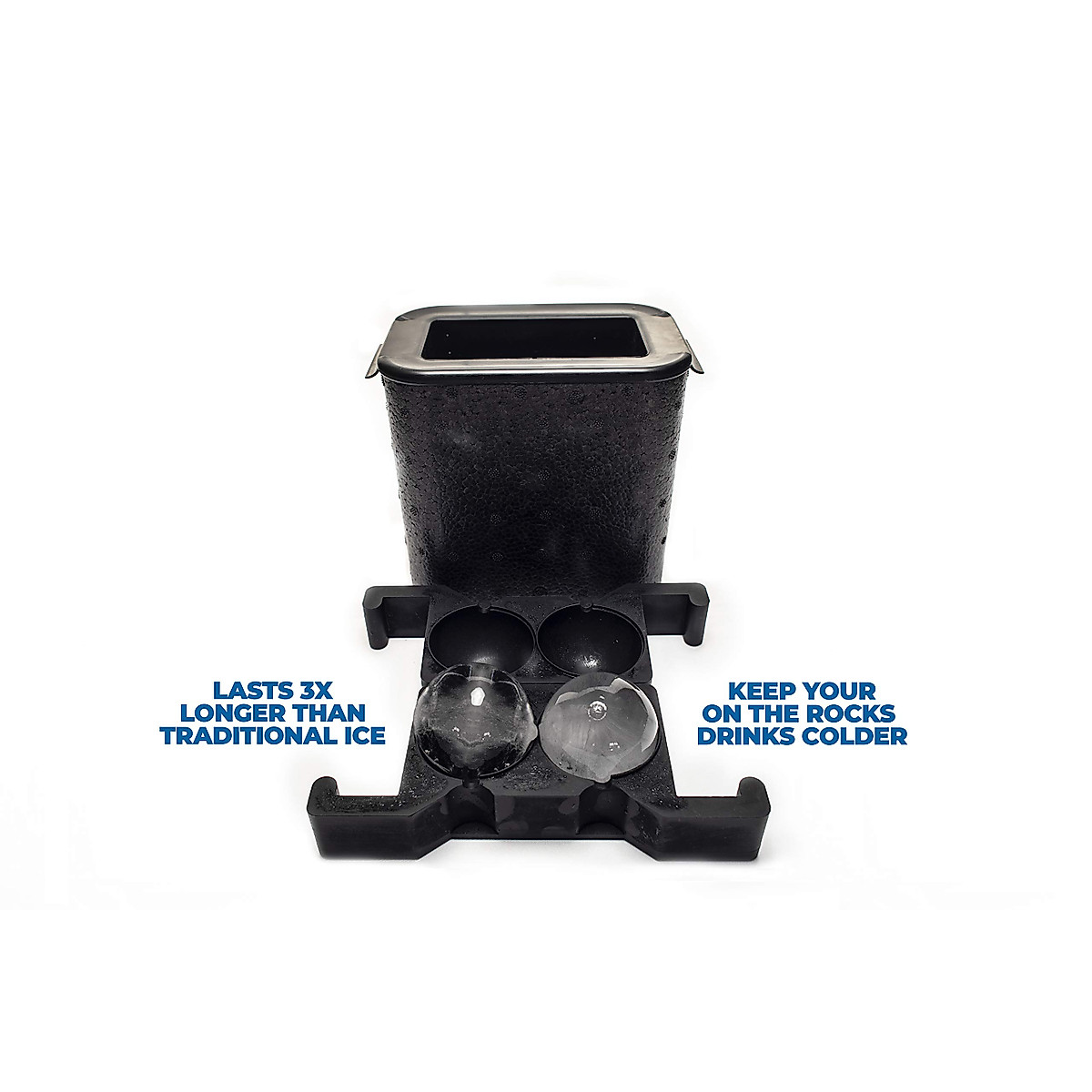 Premium Round Ice Cube Mold - Crystal Clear Whiskey Ice Ball Maker Mold - Craft Big Sphere Ice Cube Tray - Circle Ice Cubes Trays for Bourbon - Large Spherical Ice Molds for Whisky, Cocktails