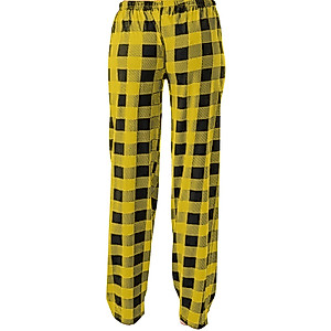 Yellow XL Wide Leg Cotton Pants for Women with Pockets Baggy Boho Pants Elastic Waistband Soft Pajamas Fall Winter Bufflo Plaid Women's Leggings Plus Size Fall Boho Flower Bottoms
