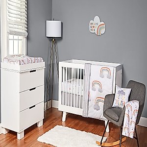 Nursery Bedding 4 Piece Nursery Crib Set, Cloud Dreams Cloud Theme Nursery Bedding Baby Nursery Bedding Set Gender Neutral