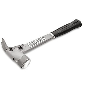 ESTWING AL-PRO Aluminum Framing Hammer - 14 oz Straight Rip Claw with Smooth Face & Shock Reduction Grip - ALBK , Black