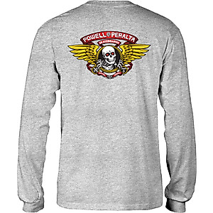 Powell Peralta Winged Ripper Longsleeve T-Shirt, Sport Gray, Medium