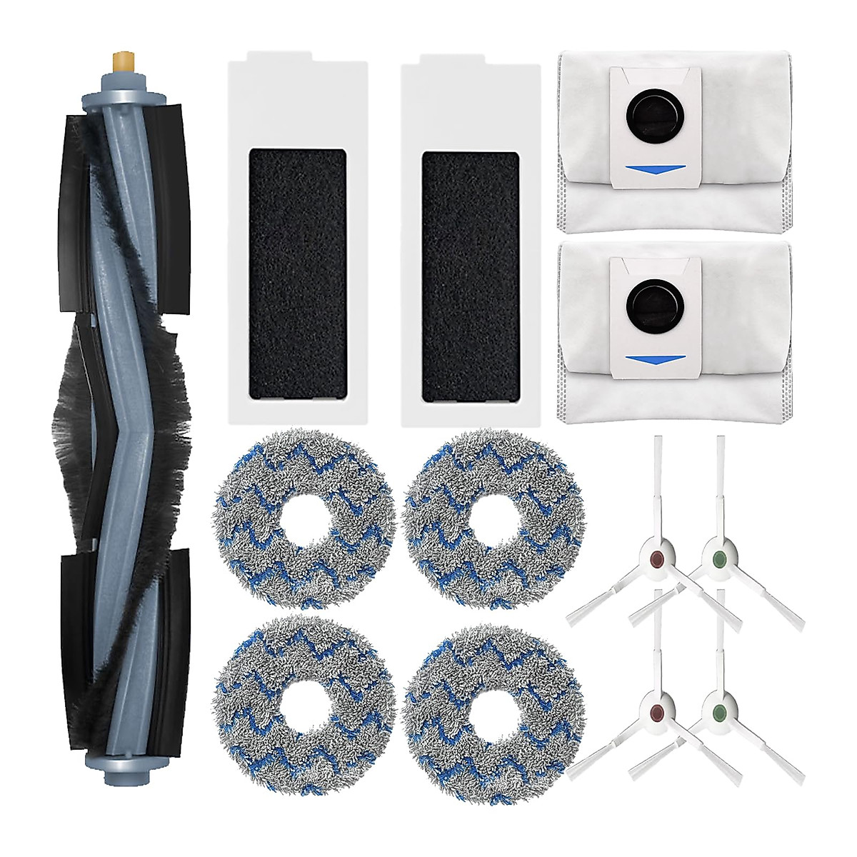 Deebot T20 Series Replacement Accessories for ECOVACS T20 Omni/MAX/PRO Plus Robot Vacuum 1 Main Brush 4 Side Brushes 2 Filter 4 Map Pads 2 Dust Bag Parts