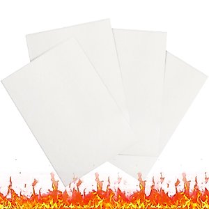 4 Pcs High Temperature Gasket Paper, Ceramic Fiber Gasket Material Fireproof Insulation Sheet for Pellet Stove, Wood Stove, Kiln, Boiler, Forge, RV Furnace Gaskets DIY Cut, 7" x 10"x1/8" Thick