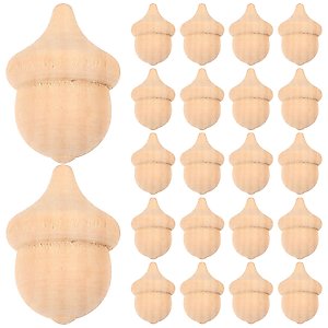 Healifty Unfinished Wood Acorn DIY Natural Wooden Acorn for Arts and Crafts for Children Kid Graffiti Rustic Wedding Party Decorations 30pcs