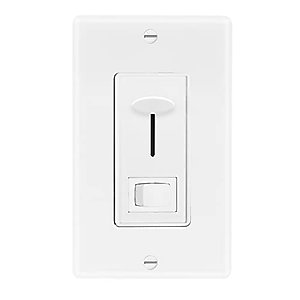 Maxxima LED Dimmer 3-Way/Single Pole Electrical Light Switch, 600 Watt max, LED Compatible, Wall Plate Included
