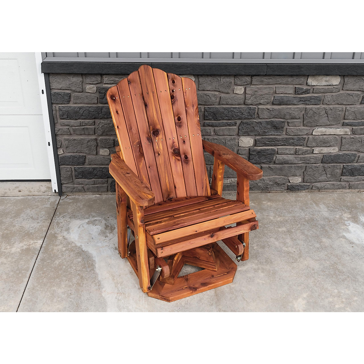 American Furniture Classics Ceder Adirondak Swivel Glider, Natural Cedar