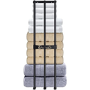 Samhe Towel Rack for Bathroom, Wall Mounted 3 Bar Rolled Towel Racks for Bathroom, Metal Bath Towel Storage Holder for Folded Large Towel Washcloths