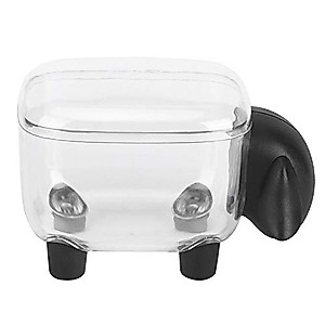 Cute Cartoon Sheep Shape Cotton Swab Makeup Cotton Storage Box Canister Holder Container Organizer for Bathroom Living Room (Black)