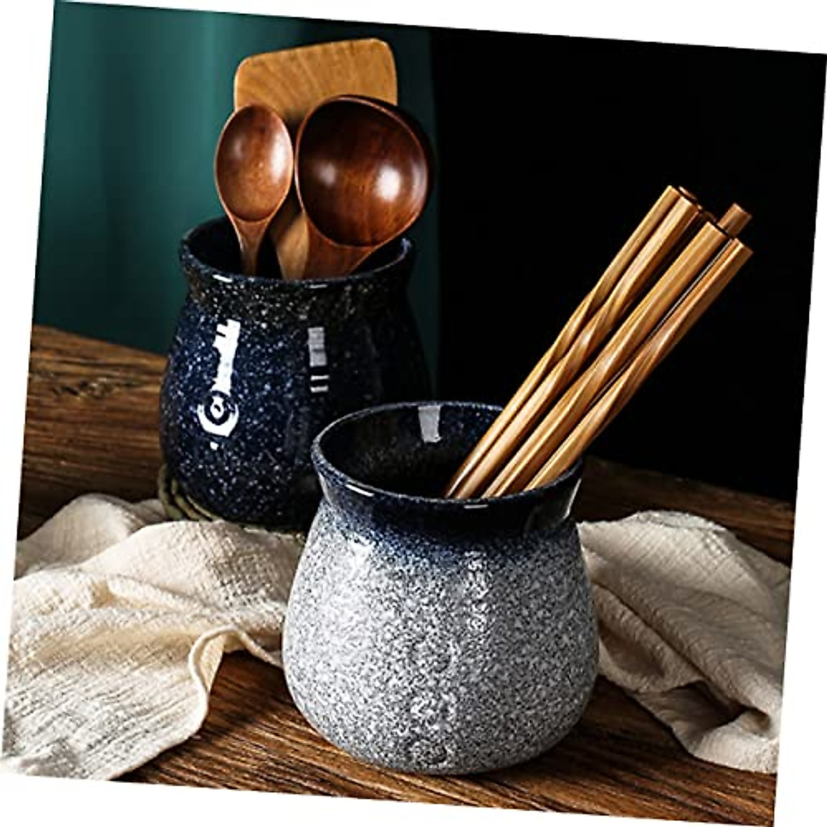 Trjgtas 1pc Utensils Cutter Cylinder Spoons Flatware Bucket Home Creative Caddy Utensil Baking Kitchenware Container Kitchen Vitange Practical Ceramic Dishwasher Household Fork for Tool