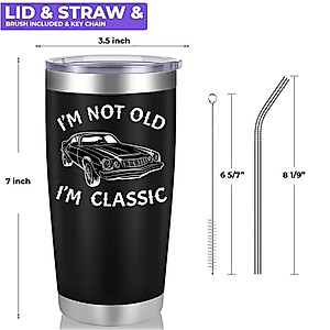 YEMOTTS I am Not Old I am Classic Tumbler - Insulated 20 oz Stainless Steel Tumbler - Funny Gifts for Grand Dad Husband