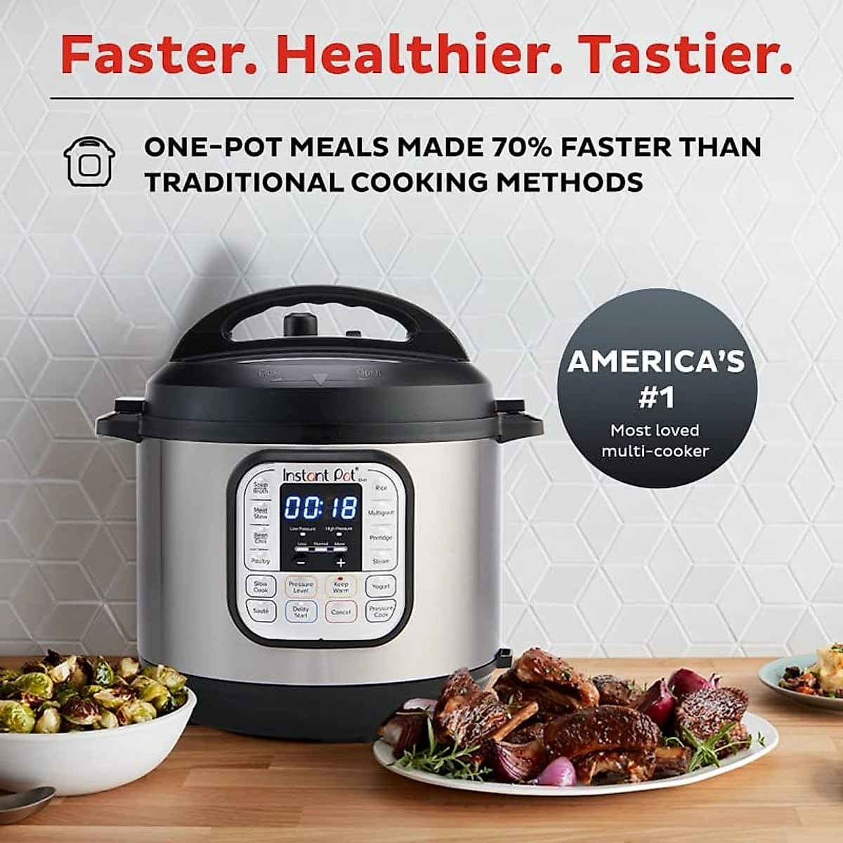 The Pioneer Woman Instant Pot DUO60 6-Quart Frontier Rose 7-In-1 Multi-Use Programmable Pressure Cooker, Slow Cooker, Rice Cooker, Sauté, Steamer, Yogurt Maker, and Warmer
