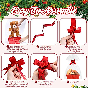 Wonderjune 12 Pack Christmas Basket for Gifts Empty Bulk 9.8 x 8.3'' Red Green Cardboard Basket to Fill with Handle Shrink Wrap Bags,Pull Bows,Raffle Gift Basket for Holiday Christmas Decorations