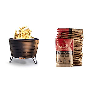 TIKI Brand Smokeless 24.75 in. Patio Fire Pit + TIKI Brand Fire Starter (20 Packs)