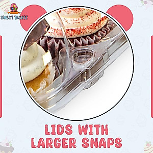 SWEET TREATZ - (10 Pc Set Plastic HI-DOME 24 Count Stackable Travel Cupcake Carrier with Detachable Lid. Clear STURDY Food Grade Plastic. Disposable or Reusable Cupcake Transport Container