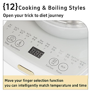 cglightwsparkle Electric Smart Hot Tea Maker Kettle Pot with Tea Infuser, Health Pot Temperature Control and Tea Keep Warm, 12 Functional Procedures, large 1.8 Liters of Capacity