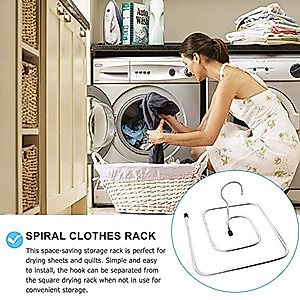 Yardwe 2pcs Spiral Shaped Laundry Drying Rack Stainless Steel Laundry Hanger Rotatable Quilt Blanket Hanger for Bed Sheet Towel