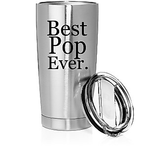 Smooth Body Tumbler Stainless Steel Vacuum Insulated Travel Mug Cup Gift Best Pop Ever (20 oz, Stainless Steel)