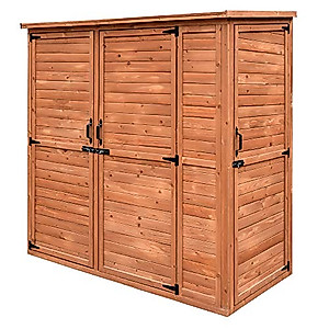 Leisure Season TDS7236 Three Door Lean Storage Shed, Medium Brown