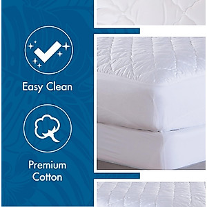 Tommy Bahama 400TC Triple Protection Waterproof Mattress Pad (White, King)