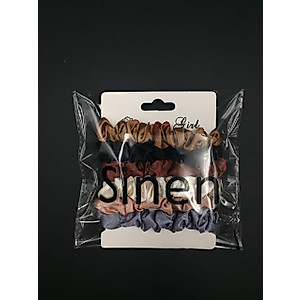 6Pcs Premium Satin Elastic Hair Bands Scrunchy Ponytail holder Hair Scrunchies Hair Ties Ropes Scrunchies for Women or Girls Hair Accessories