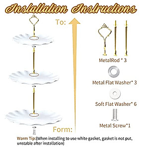 Cake Stand Set-5 Pcs Cupcake Stand Set-Dessert Table Display With 2xlarge 3-Tier + 3x Appetizer Trays Perfect For Wedding Baby Shower Home Birthday Tea Party Decoration(Wave)