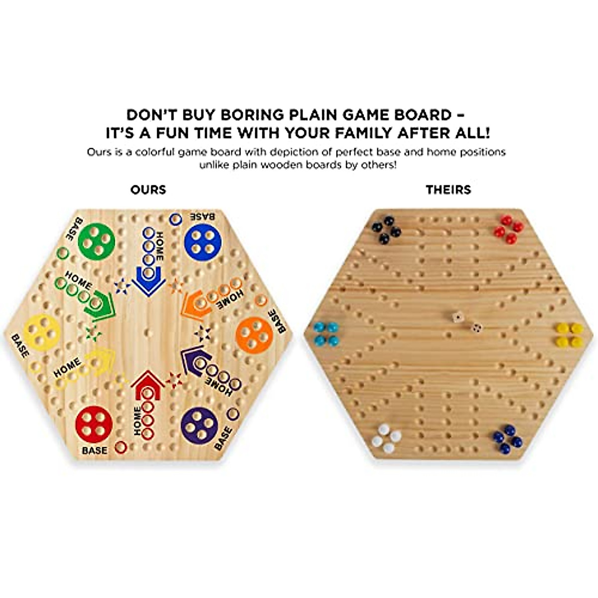 flybold Wooden Game Set - 6 x 10 x 6 Inches - Family-Friendly Game for Kids and Adults - Board Games for Adults for Indoor/Outdoor Fun, BBQs, Parties, and Picnics