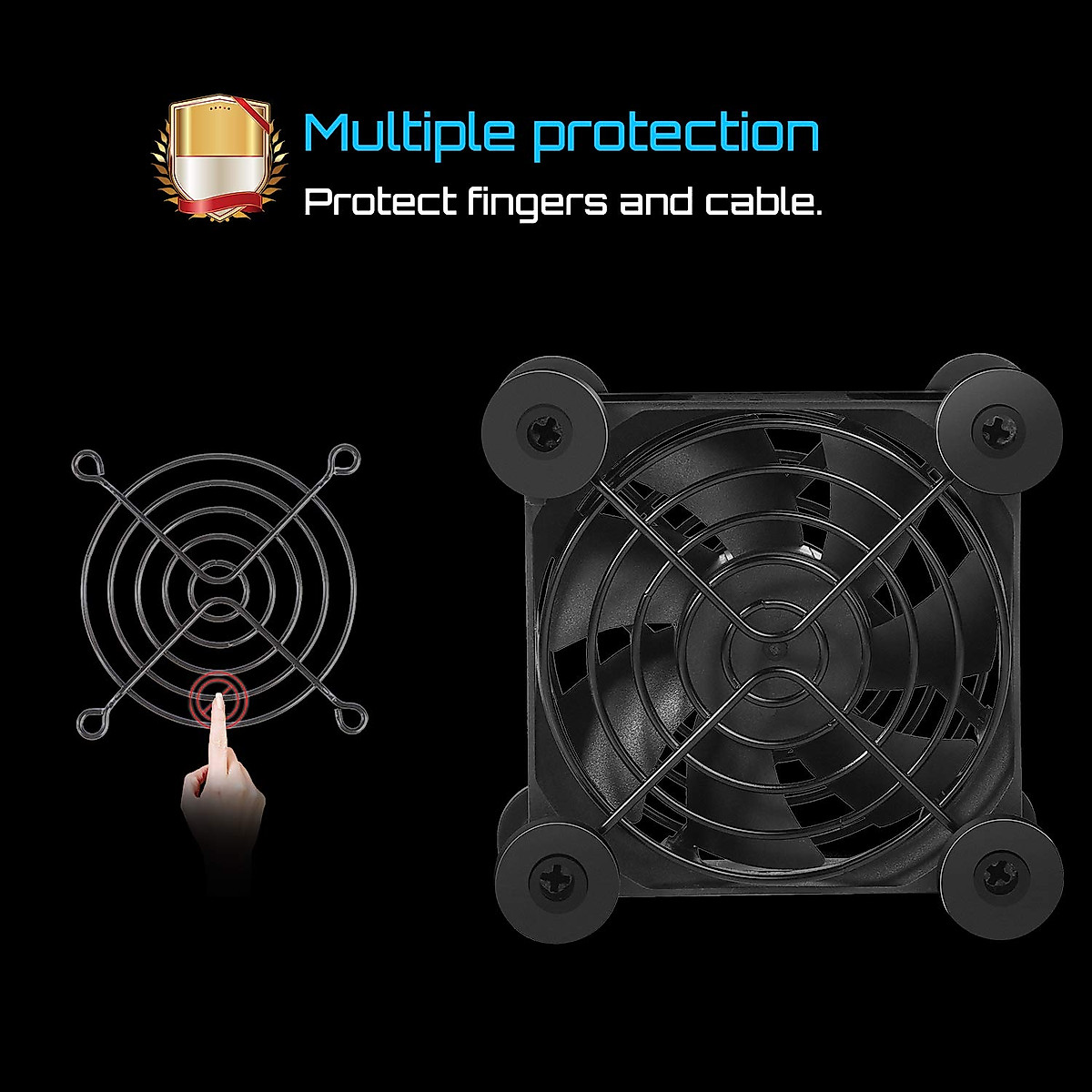 upHere USB Computer Fan Black, Dual 80mm, Silent, 80 * 80*25mm, 1800rpm, 5V, 1.68W, 20dB, Compatible with Desktop, Laptop, TV Box, Receiver, AV Cabin, PS4, Projector, Router