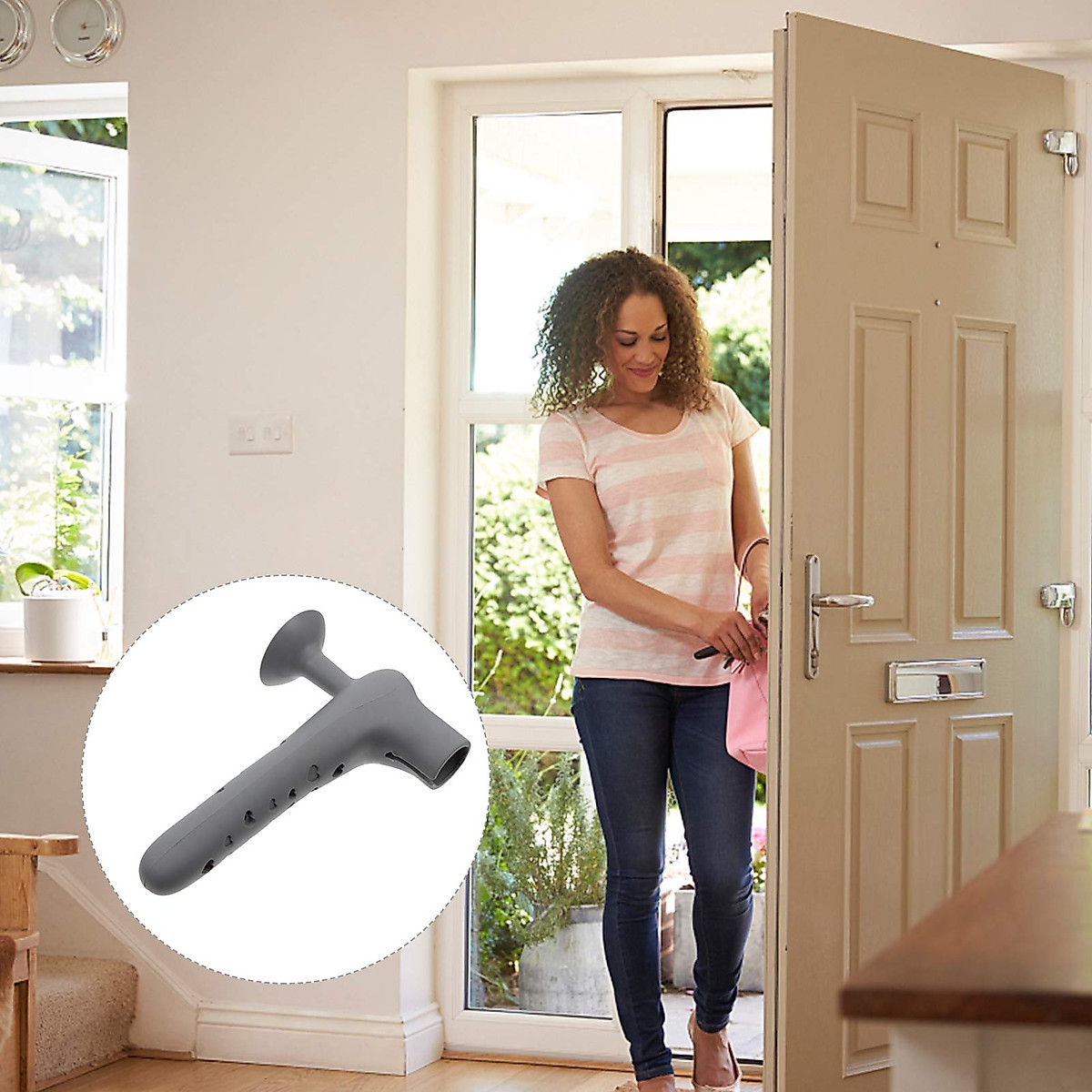 Silicone Door Handle Cover Sleeve Safety Door Knob Protector Cover Guarder Crashproof Suction Cup Door knob Cushion Grey