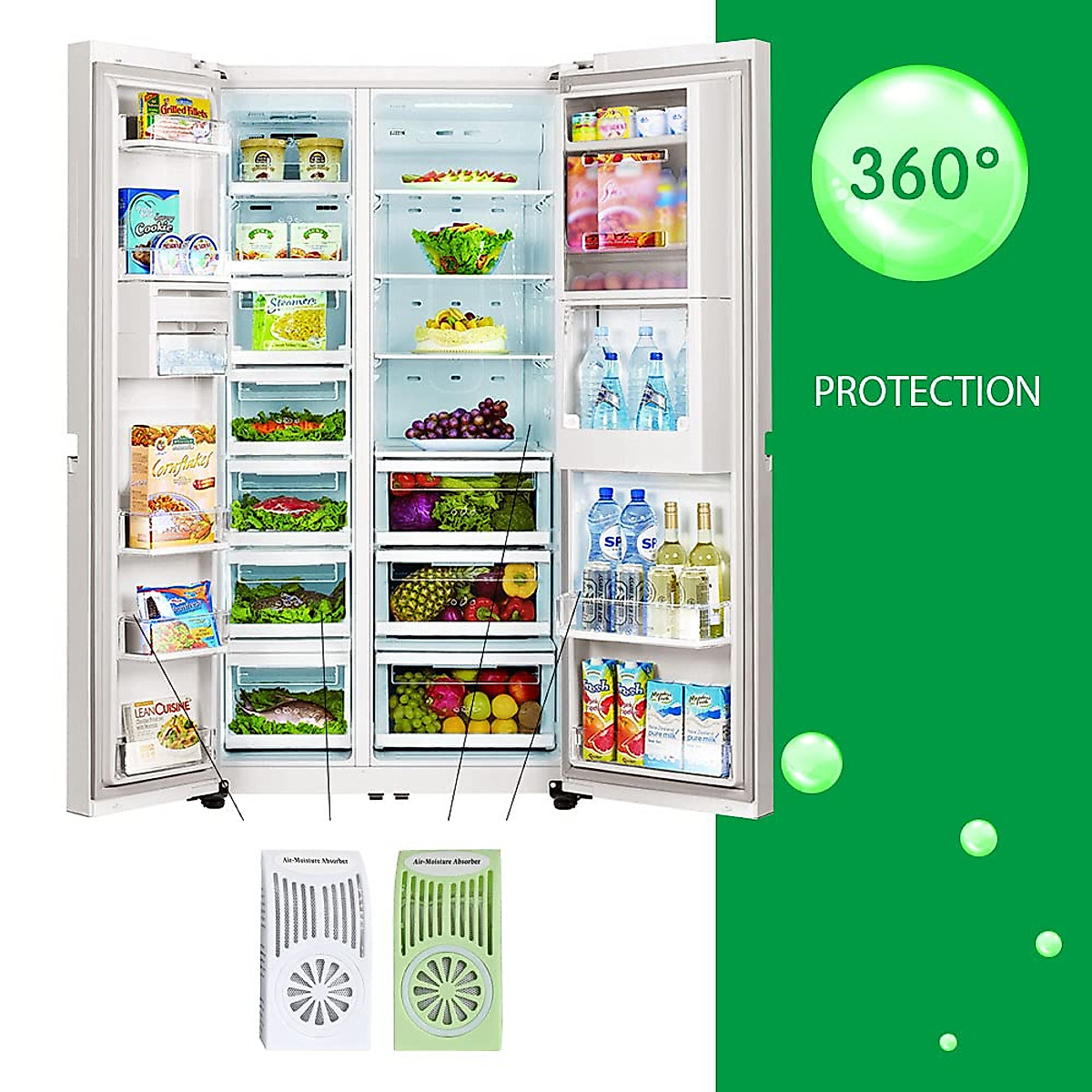 CANAGER Refrigerator Deodorizer, Freezer Odor Eliminator,Better Than Baking Soda-(Green,1 Pack)