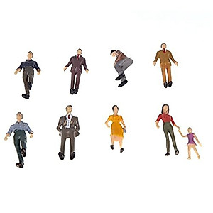 Pceewtyt 50pcs G Scale 1:30 Mix Painted Model People Train Park Street Passenger Figures, Multicolor, 055815A3