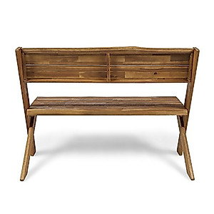 Christopher Knight Home Irene Outdoor Acacia Wood Bench, Sandblast Teak Finish