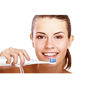 Pursonic S430 SmartSeries Electronic Power Rechargeable Sonic Toothbrush with 40,000 Strokes Per Minute, 12 Brush Heads Included (White)