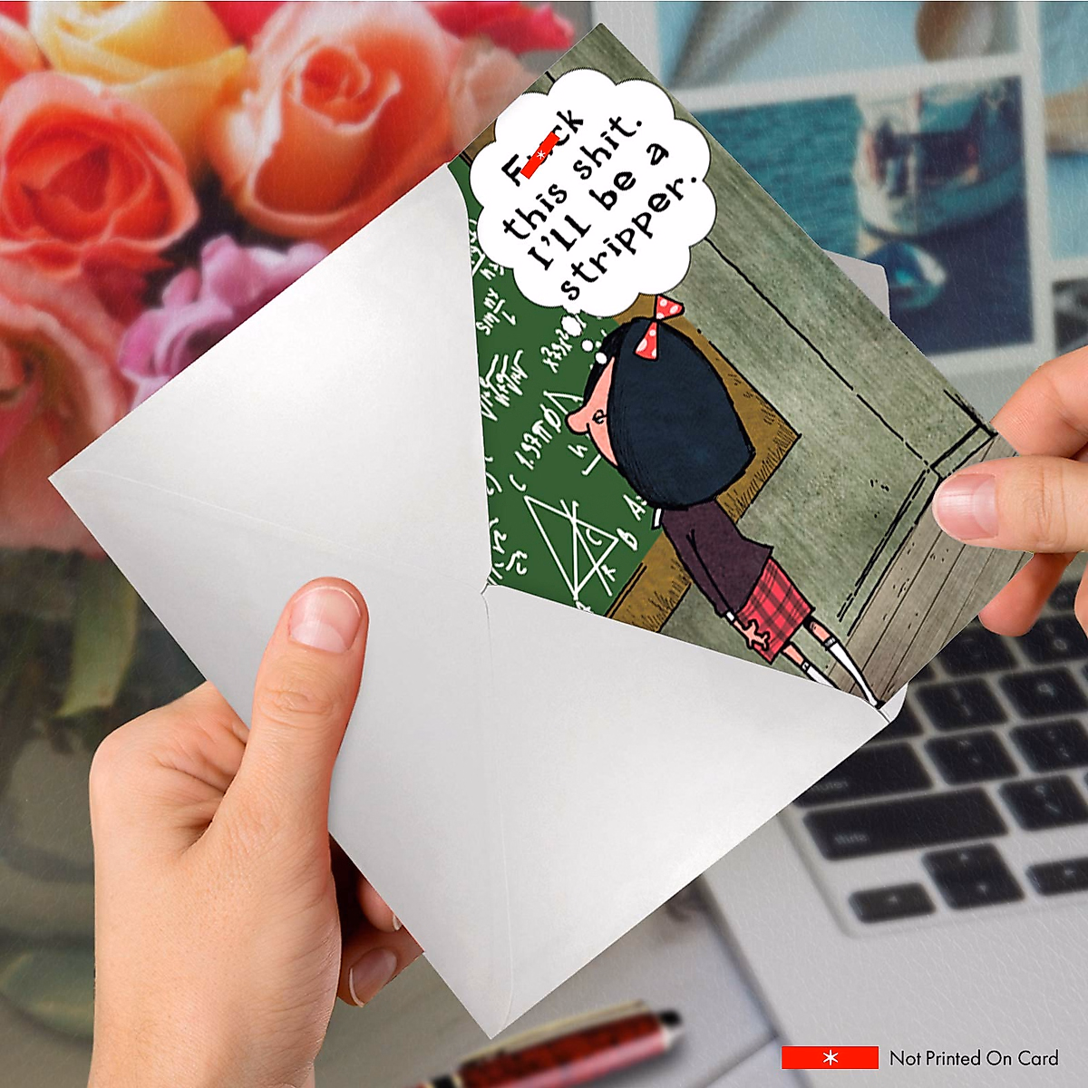 NobleWorks - 1 Happy Birthday Card Funny - Cartoon Humor for Birthdays, Stationery Joke (Buyer Discretion Advised) - Be a Stripper 4352