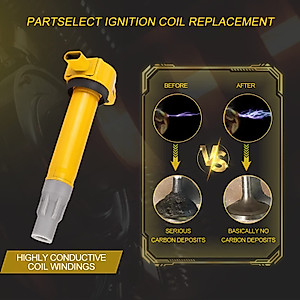 Partselect 6PCS Ignition Coil Pack UF502 4606869AA 4606869AB UF-502 Replacement for 2006-2010 Chrysler 300 Town & Country Sebring Dodge Magnum Charger Nitro Avenger Challenger 2.7L 3.5L 4.0L V6