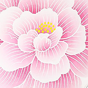 USTIDE Pink Flower Shaped Area Rug Washable Round Floral Carpet Absorbent Bathroom Rug Super Soft Round Play Rug for Kitchen Bedroom Living Room Nursery Decoration (39.3")