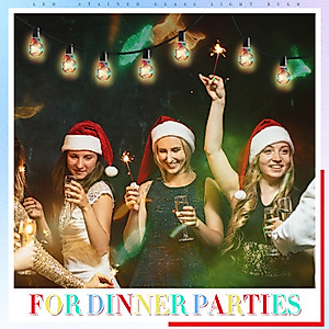 Baquler 2 Pcs Stained Glass LED Light Bulb E26 Base Colorful Lightbulb 120V Flickering Lightbulb Bulbs for Christmas Xmas Home Balcony Garden Party Decoration (A60)