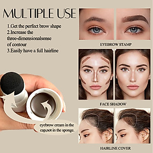 Eyebrow Stamp Stencil Kit Eyebrow Stamping Perfect Brows Stamp Shaping Kit Waterproof (Dark Brown)