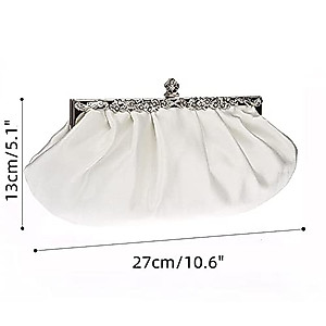 Tngan Women Pleated Clutch Solid Color Evening Bag Banquet Tote Bag Bridal Wedding Dress HandBag, Teal a