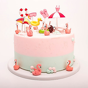 30PCS Flamingo Cake Decorations Flamingo Cake Toppers Mini Flamingo Figurines for Flamingo Party Decor