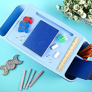 Honoson 12 Pcs Kids Lap Desk Tray Plastic Portable Desk with 3 Compartments Bed Tables for Eating and Laptops Lap Desk with Storage Car Floor Serving Lap Tray for Kids Classroom Activity Travel