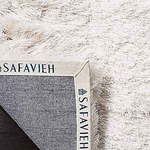 SAFAVIEH Paris Shag Collection Area Rug - 8' x 10', Ivory, Handmade Silken Glam, 2.5-inch Thick Ideal for High Traffic Areas in Living Room, Bedroom (SG511-1212)