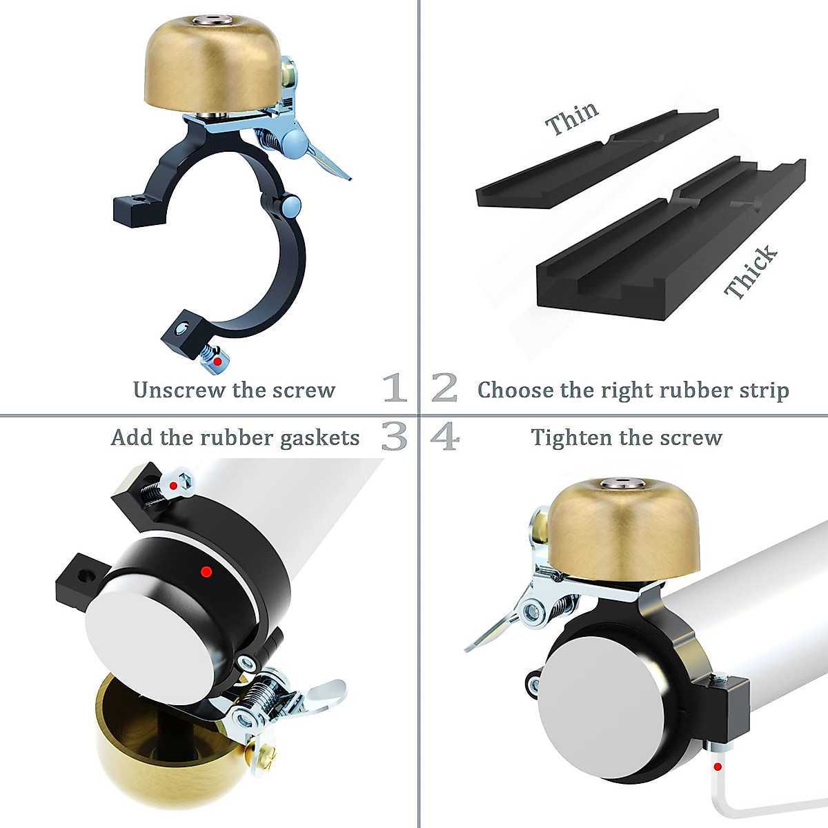 ORYXBOOST Classic Bike Bell Brass Bicycle Bell for Bike Ring Bell with Loud Sound Bells for Road Mountain Bike Handlebars Adults