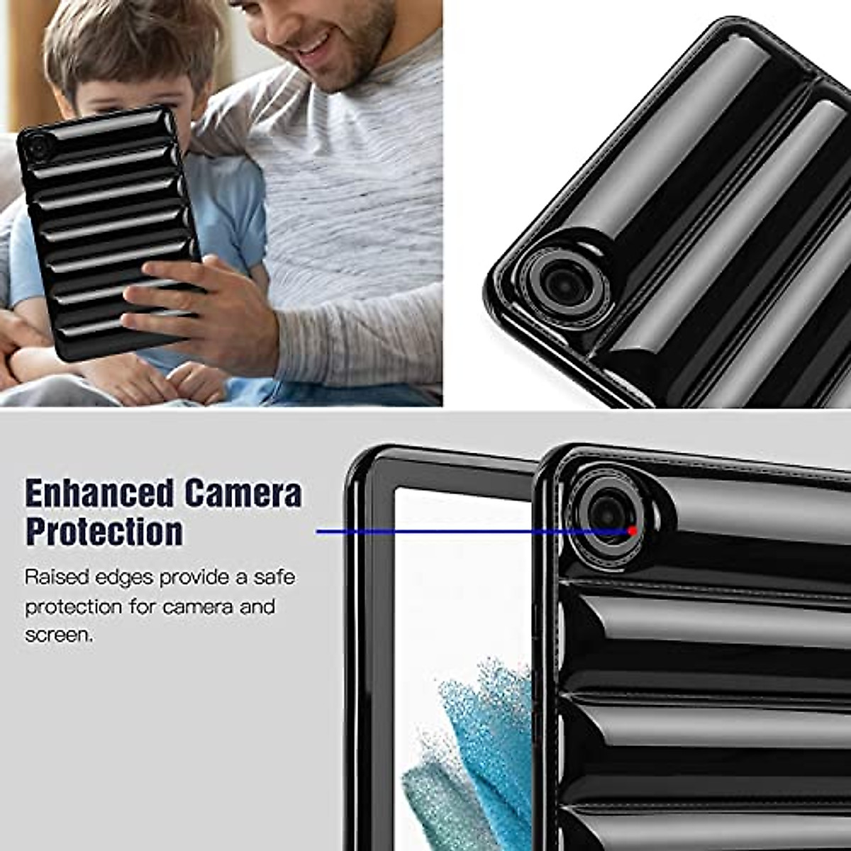 Tablet PC Case Tablet Case Compatible with Samsung Galaxy Tab A8 10.5 inch 2021 (SM-X200/X205),Ultra Thin Lightweight Full Protective Cover Drop-Proof Shock-Proof Protective Cover (Color : Black)