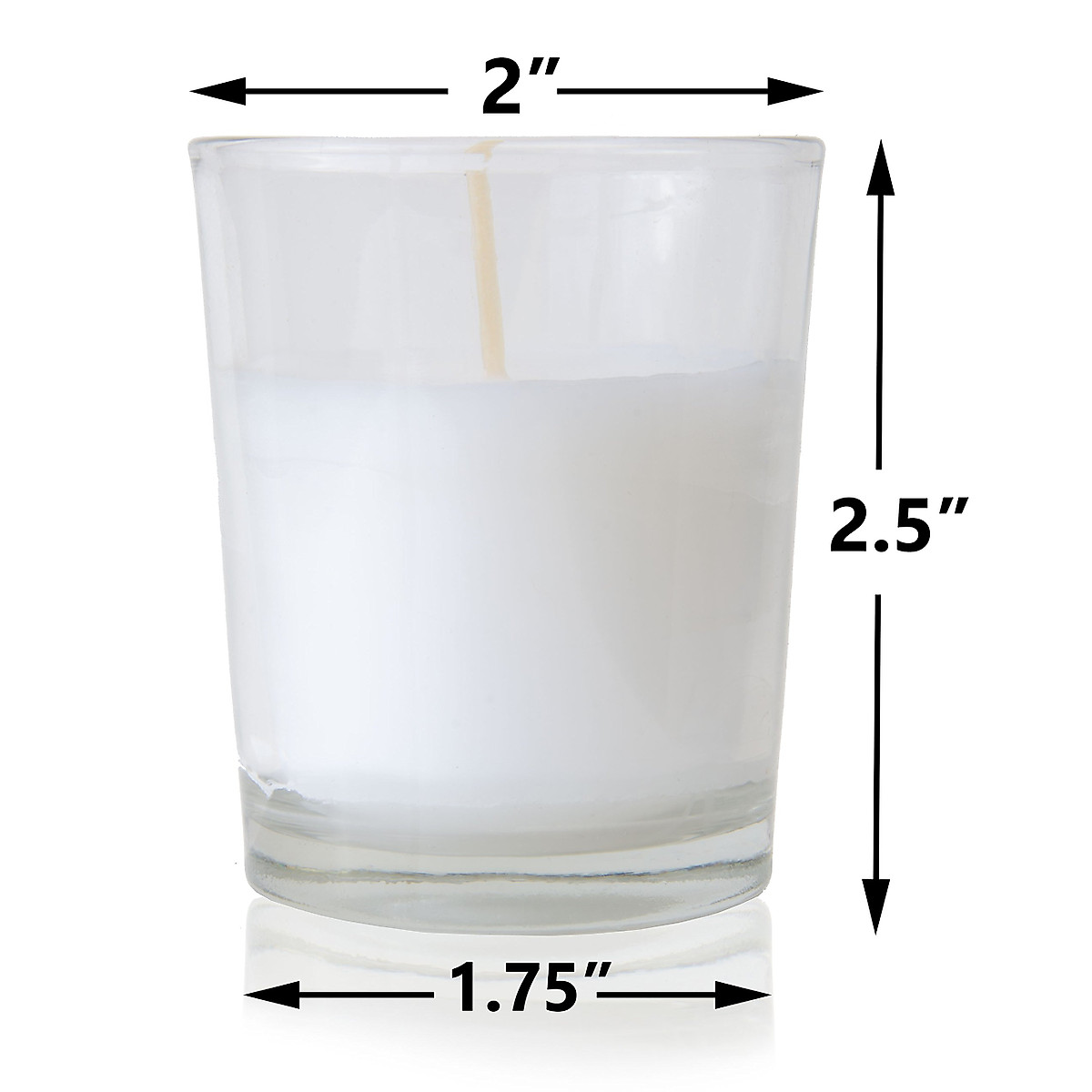 Harmonic Blossom Glass Votives - Premium White Unscented Votive Candles in Clear Elegant Holders - 15 Hour Long Lasting Burn Time - for Weddings, Parties and Event Decoration Centerpieces (12 Pack)