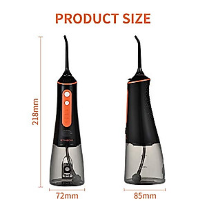 Water Flosser Cordless Teeth Cleaner, Portable Rechargeable IPX7 Waterproof Water Flossers for Teeth with 4 Modes 5 Jet Tips, Dental Oral Irrigator for Home & Travel - 300ML Detachable Water Tank.