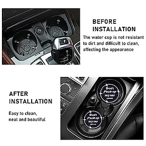 Kewucn 2 Pack Bling Car Cup Holder Coasters, 2.75 inch Anti-Slip Soft Rubber Crystal Rhinestone Auto Cup Insert Pad, Universal Vehicle Interior Decor Accessories for Car SUV Truck (Black)