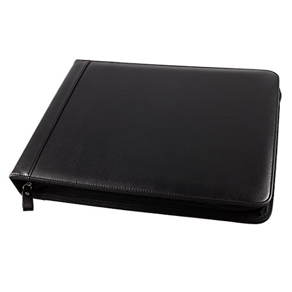 2Fold Zippered Business Check Binder 7 Ring for 3-Up Business Size Checks with Extra Business Card Case - PU Leather Deluxe 7 Ring Checkbook Binder Portfolio with 600 Check Capacity and Storage