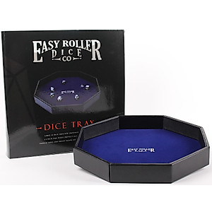 Dice Tray - Heavy Duty 11.5 Inch Leatherette with Blue Velvet Rolling Surface